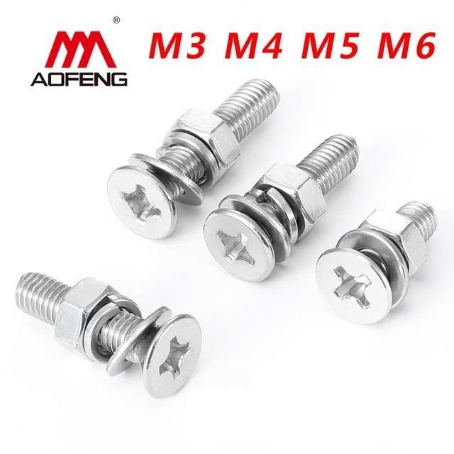 VIS,M3x10mm (50Sets)--Vis à tête fraisée en acier inoxydable 304, M3 M4 ...