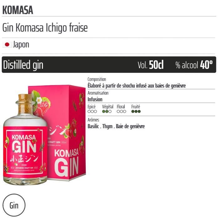 Gin Komasa Ichigo fraise - Origine Japon - 50cl - La cave Cdiscount