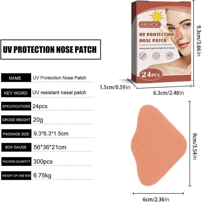 Patchs De Protection Solaire Pour Le Nez Sun Protection Uv Nose Guard Shield 24 Pièces