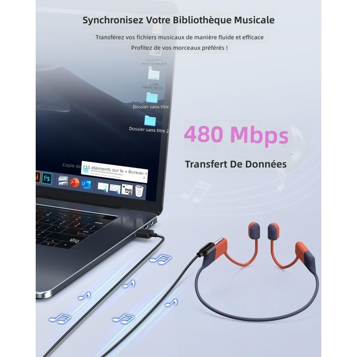 2 Cables Chargeur USB Magnetique pour Shokz OpenSwim Pro Casque 1m ...
