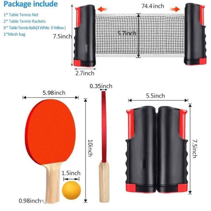 Raquette de Ping Pong Set Professionnel Raquettes de Tennis de Table ...