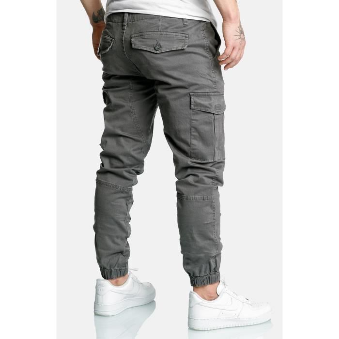 Pantalon de jogging cargo en toile extensible A&S Gris foncé ...