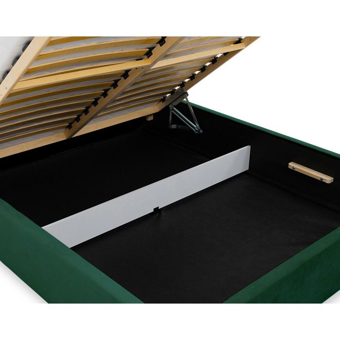 John - lit coffre - 160x200 cm - en velours - sommier inclus - Vert ...