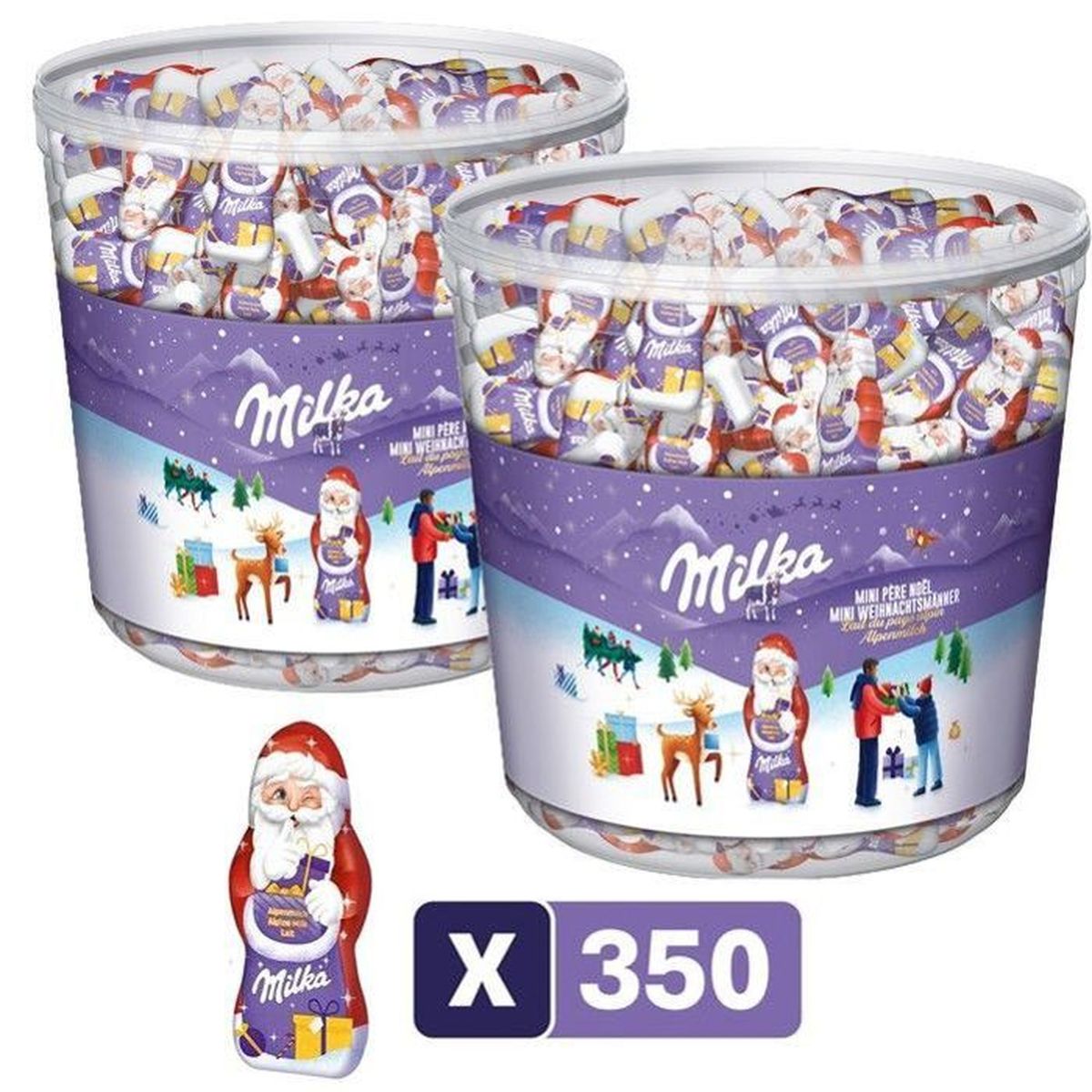 Chocolat de Noël : Milka 2 Tubos Mini Père Noël - Assortiment de ...