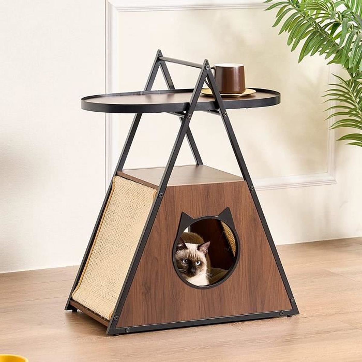 Sogeshome maison de chat triangle d'intérieur , table basse pour chaton ...
