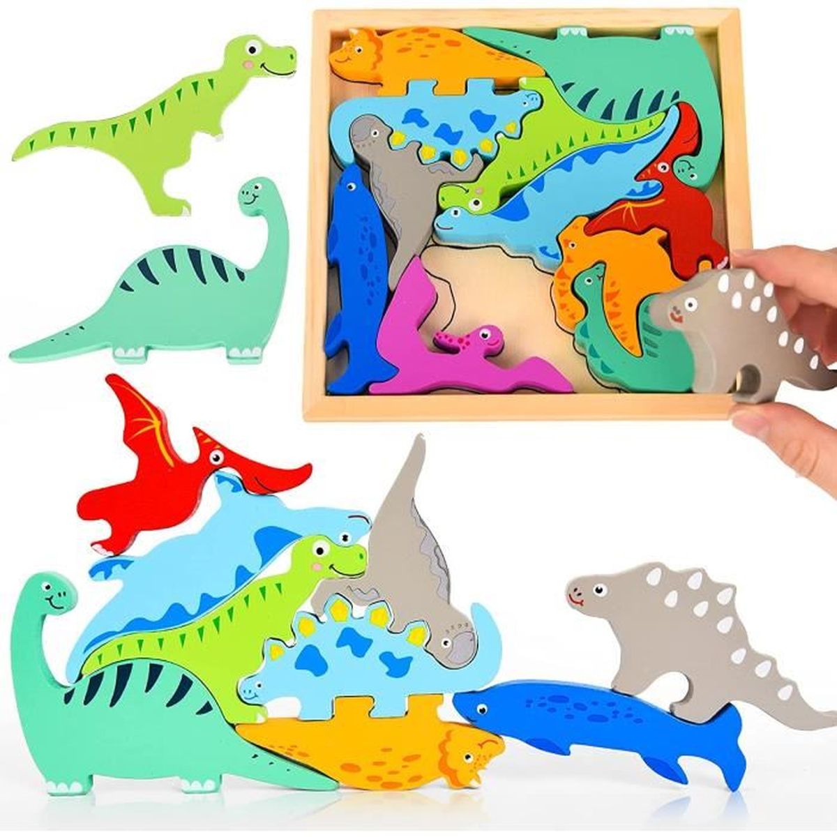 Puzzle en Bois Enfant,Animaux Puzzles en Bois Bébé Puzzle à ...