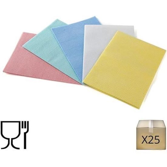 Lavette Extra non tissée ajourée 50 cm x 35 cm - lot de 5 x 25 lavettes ...
