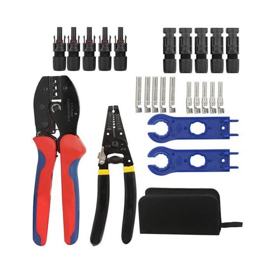 SODIAL-Pince à Sertir pour Borne de Connecteur Solaire -2546B Kit D'Outils de Sertissage ...
