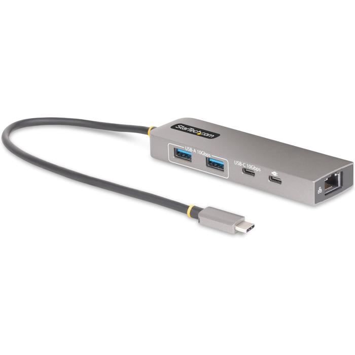 Hub USB-C à 3 Ports Ethernet 2,5 Gbps et Port Power Delivery 100W Pass ...