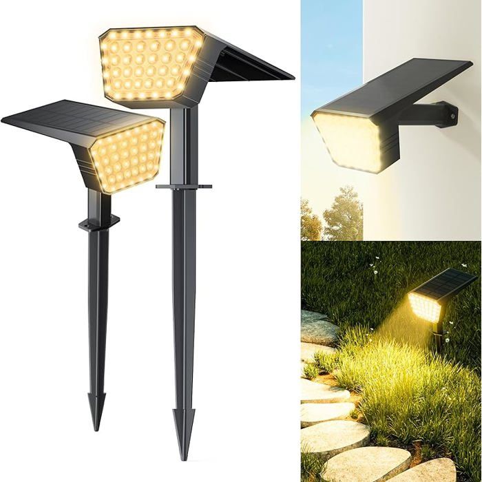 Spot Solaire Extrieur 2 Pices 44 LED clairage Extrieur Solaire avec 3 Modes d39clairage tanche 2 ...