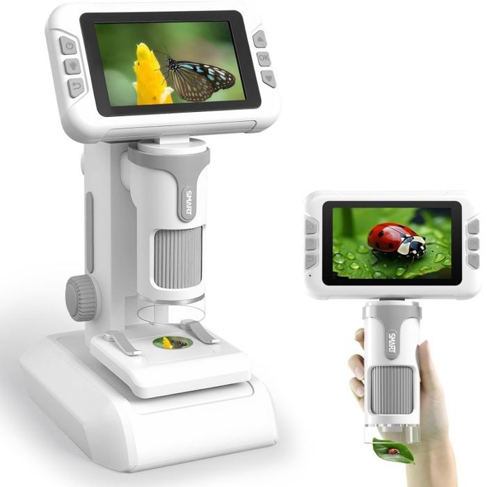 Microscope Portable pour Enfants, Écran LCD 4 Pouces et Grossissement ...