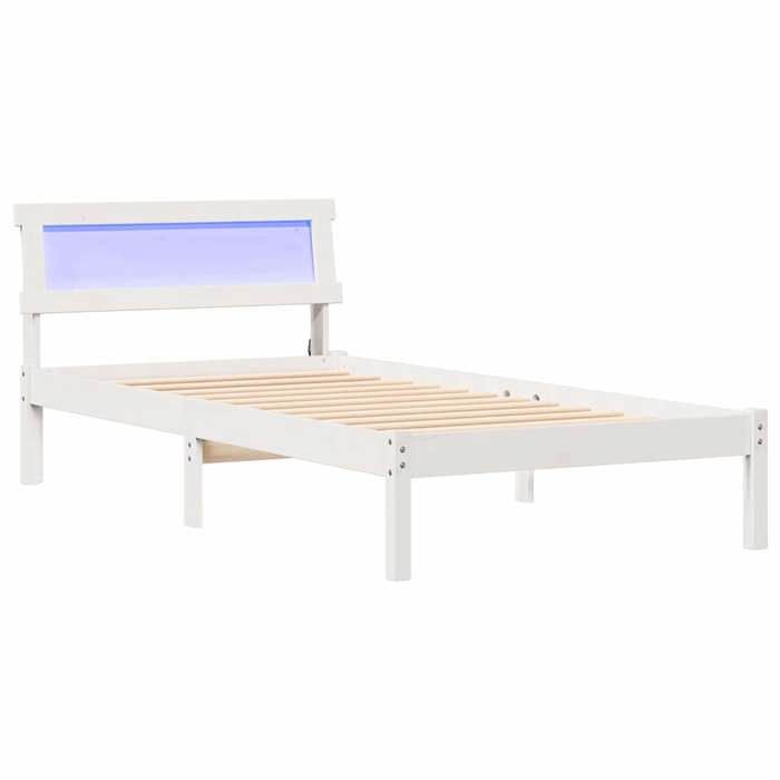 HSF®Cadre de lit - sans matelas - Blanc 90x190 cm - bois massif en pin ...