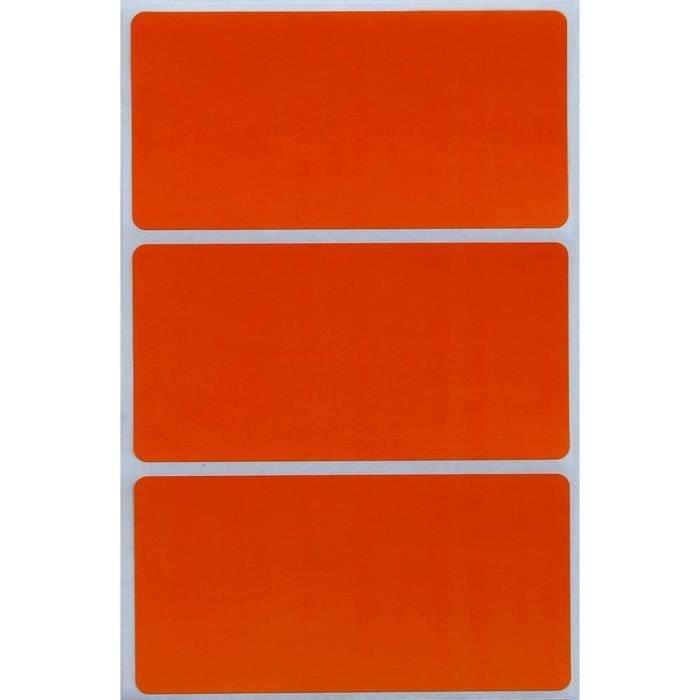 Gommettes Étiquettes Autocollantes Rectangulaires Orange Environ 10cm x ...