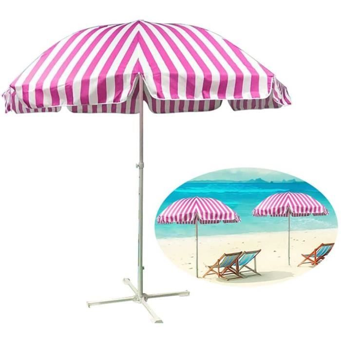 Parasol de Jardin, parasols de Plage à Rayures Roses de 2,2 m, avec ...