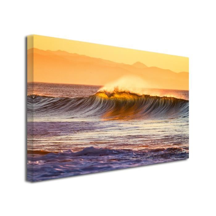 DECLINA, tableau toile océan, Tableau toile déco Sunset sur les vagues ...