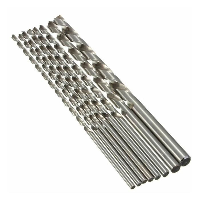 1Pc Argent Foret Hélicoïdal 3-4-5-6-7-8-10Mm Acier Foret Métal Foret ...