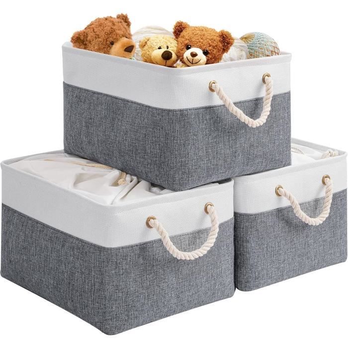 Lot De 3 Grand Paniers De Rangement Pliables, 40X30X26Cm Cm Boîtes De ...