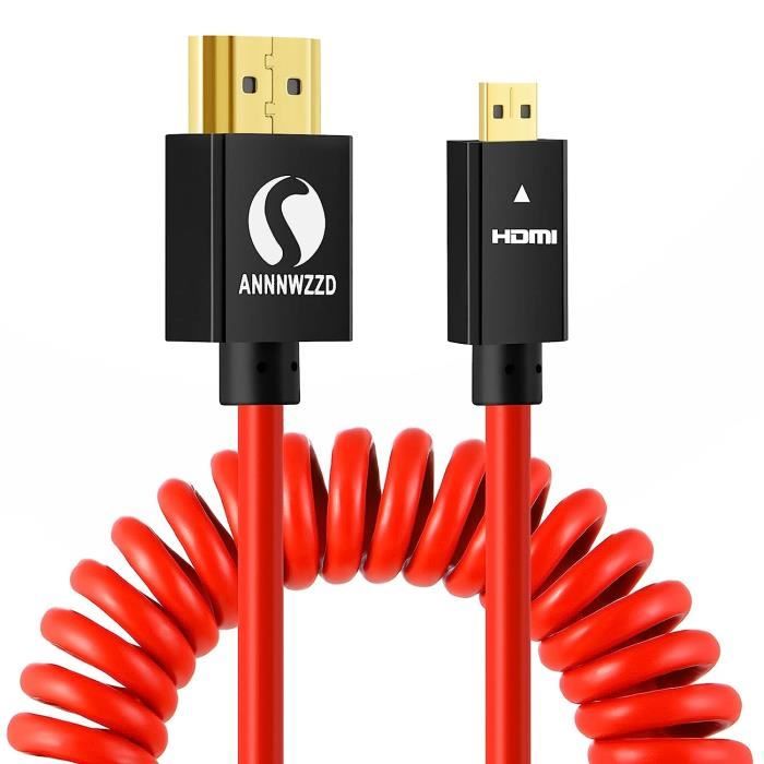 Micro HDMI to HDMI Cable 4k Spring Cable (1m Extended) Support 4K ...