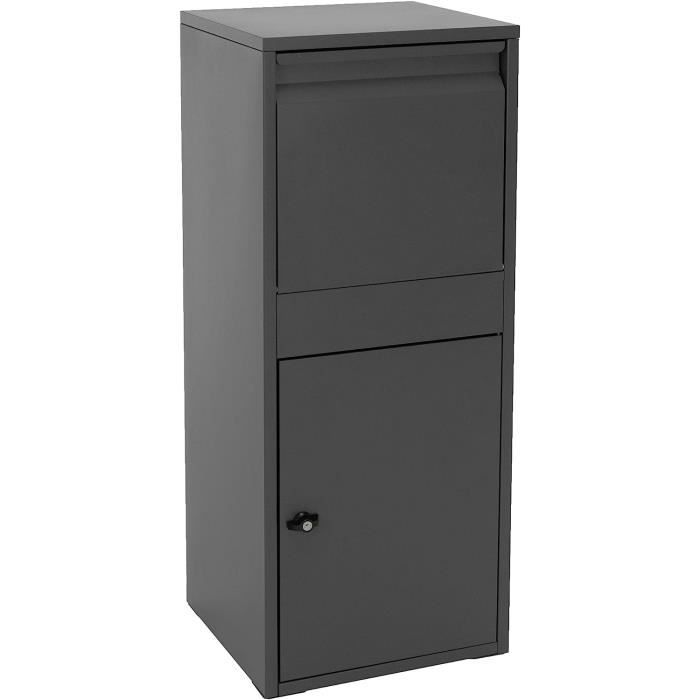 ML-Design Boîte à Colis en Acier Galvanisé Anthracite 41x103x38 cm Sur ...