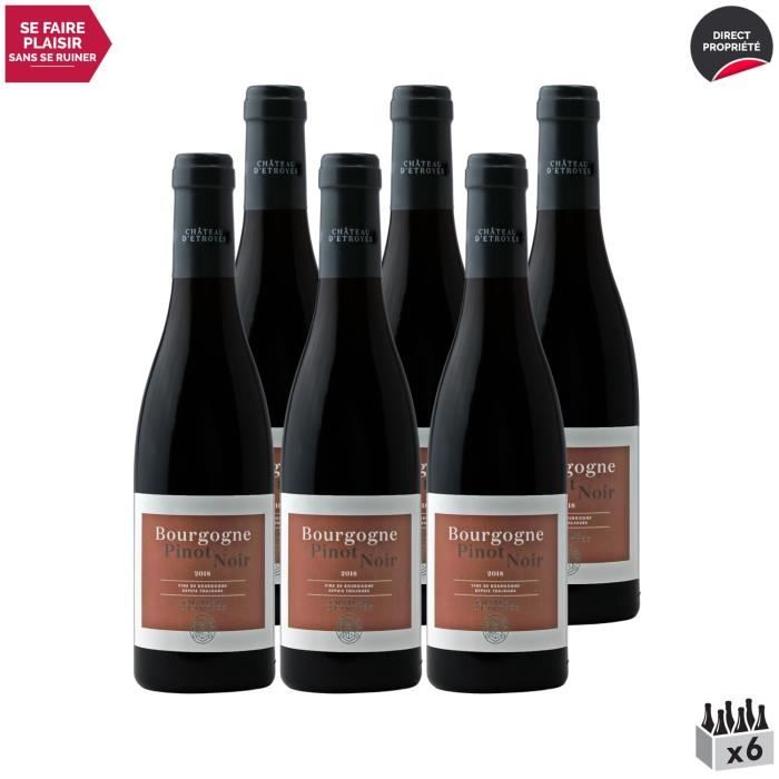 Bourgogne Pinot Noir DEMI-BOUTEILLE Rouge 2018 - Lot de 6x37.5cl ...