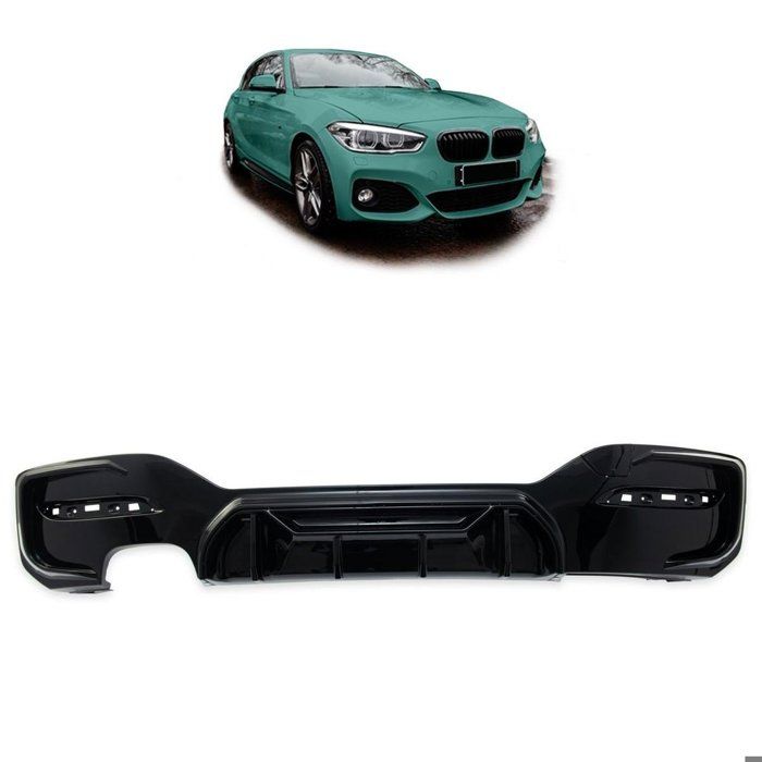 DIFFUSEUR ARRIERE PACK M PERFORMANCE NOIR BRILLANT POUR BMW SERIE 1 F20 F21 PHASE 2 03/2015-2019 ...
