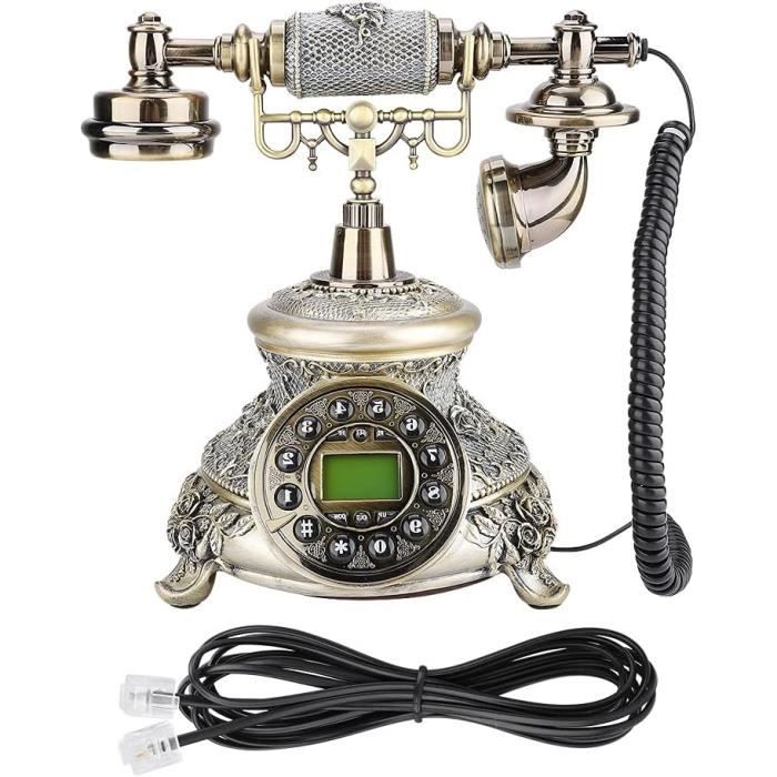 Téléphone À Cadran Rotatif,Téléphone Fixe Rétro En Résine Pour ...