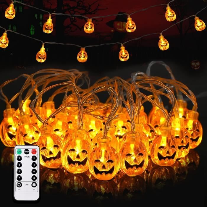 Halloween Guirlandes Lumineuses Citrouilles, 6.6Ft 20 Led 3D Jack-O ...