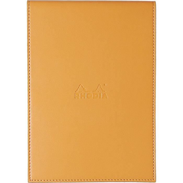 218168C - Étui Porte-Bloc+ Bloc-Notes Agrafé N°16 Orange - A5 - Ligné ...