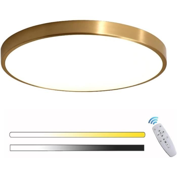 Led Plafonnier Doré Rond Panneau Intérieur Lampe De Plafond Chambre ...