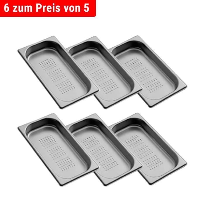 Bac gastronorme perforé - GGMGASTRO - GN 1-3 - Inox - 40 mm - Lot de 6 - Cdiscount Maison