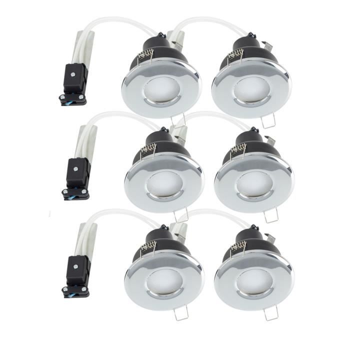 Spots Minisun Lot De 6 Encastrables Et Ip65 Pour Salle De Bains