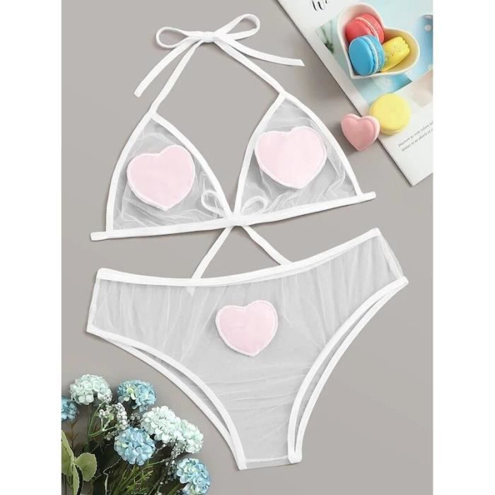 Ensemble Lingerie Lingerie Sexy Sous Vêtements érotiques Maille Volants