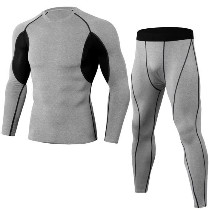 Tenue de Compression Homme Fitness Tenue de Compression Sport Vetement ...