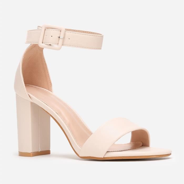 Sandales Femme - LA MODEUSE - Beige - Talon Aiguille 8,5 cm - Bride ...