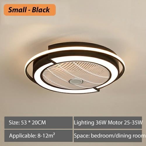 RUMOCOVO Plafonnier LED Circulaire avec Ventilateur et Tlcommande Design Moderne Noir Intensit ...