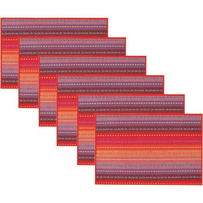 Sets de Table, Lot de 6 Set de Table tressé en Coton Résistant à la ...