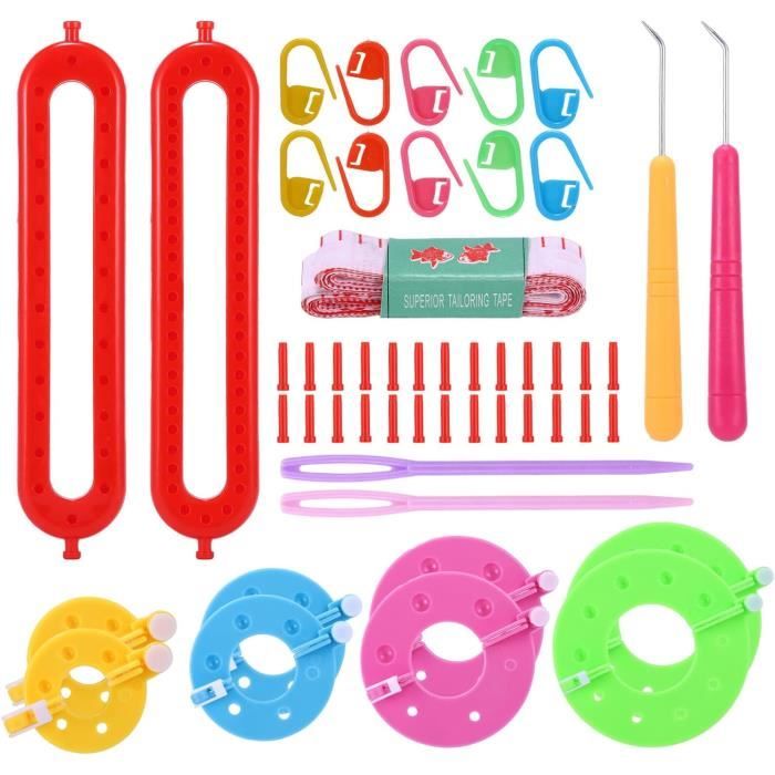 Kit de fabrication de pompons de 4 tailles - 26 dents de peigne + 26 ...