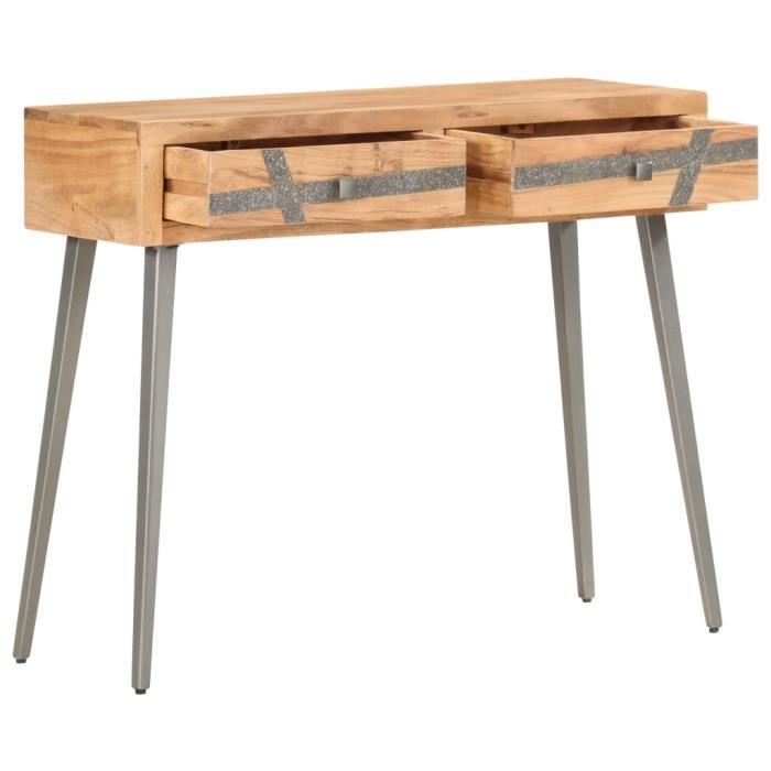 Table console 90 x 30 x 75 cm Bois d'acacia massif - YOSOO ...