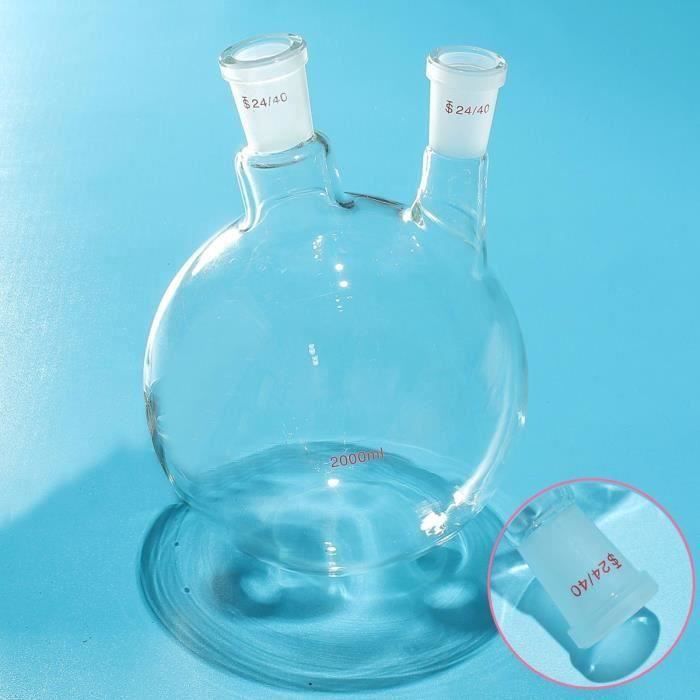 Ywei 2000ml 2 Cols 24-40 Ballon Verre Flacon Laboratoire Chimie ...
