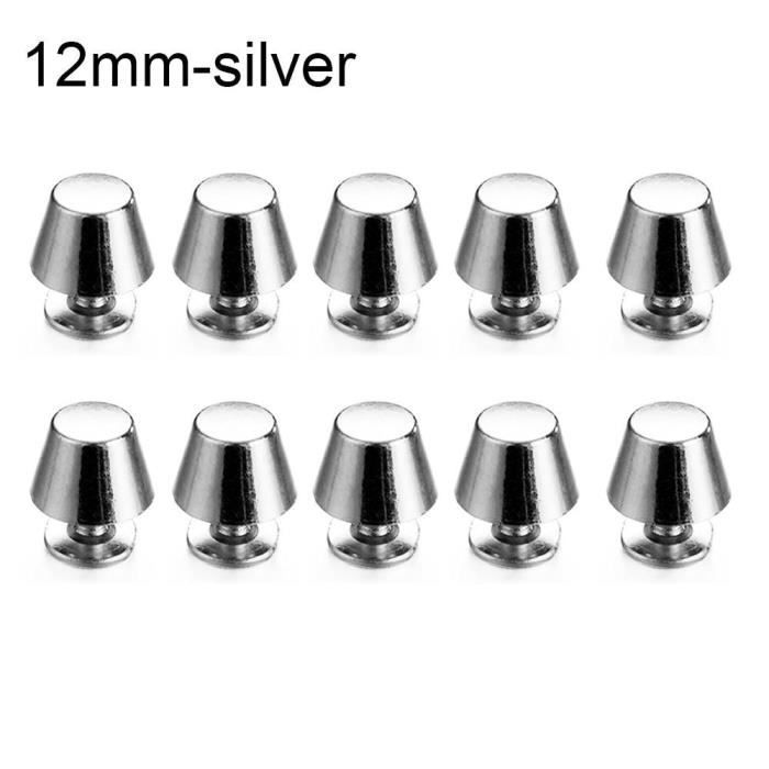 RIVET,silver-12mm--Rivets de sangle 10-12mm, vis de seau, boulon de ...