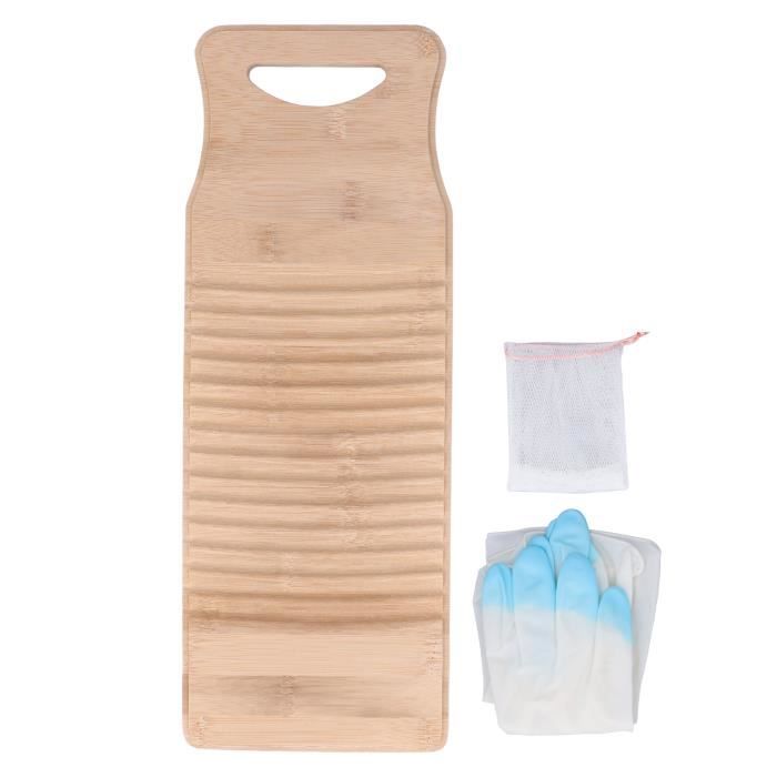 Zerone Laundry Cleaning Board, Effort Saving Bamboo Washboard for School for Home jardin brosse ...