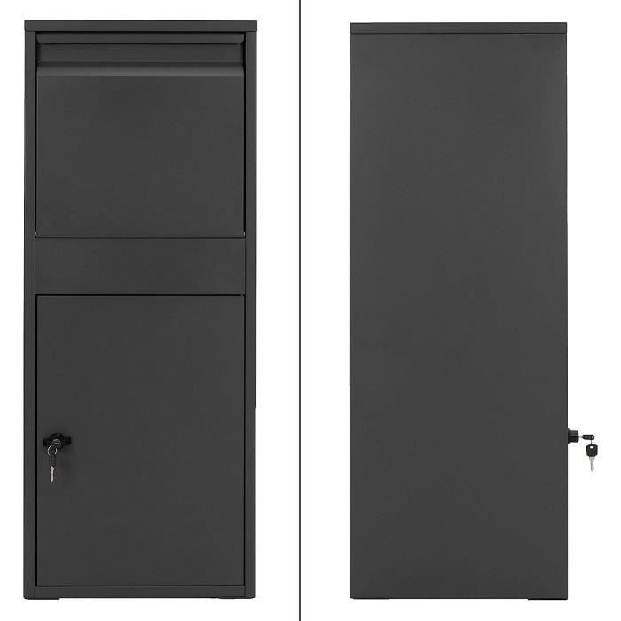 ML-Design Boîte à Colis en Acier Galvanisé Anthracite 41x103x38 cm Sur ...