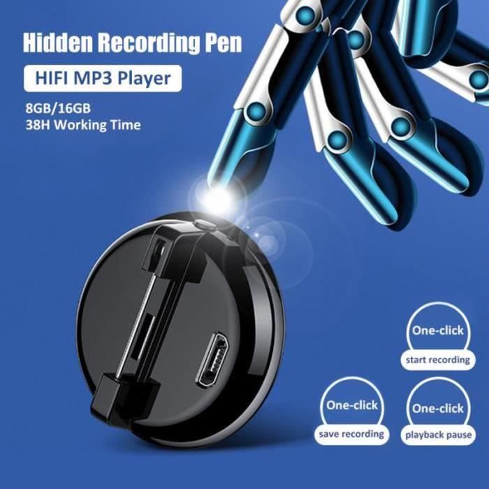 ENREGISTREUR Mini Micro Enregistreur Vocal Espion - 8Go Enregistrement ...