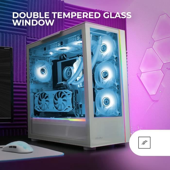 Mc-Ultra Blanc, Tour Gaming Custom Xxl E-Atx, Double Bande Led Argb ...