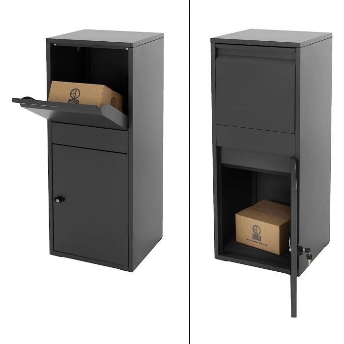 ML-Design Boîte à Colis en Acier Galvanisé Anthracite 41x103x38 cm Sur ...