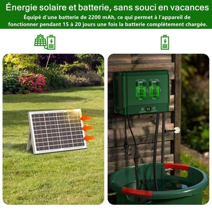 Kit d'irrigation goutte à goutte automatique solaire KENLUMO - 30m de ...