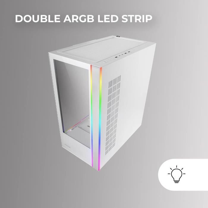 Mc-Ultra Blanc, Tour Gaming Custom Xxl E-Atx, Double Bande Led Argb ...