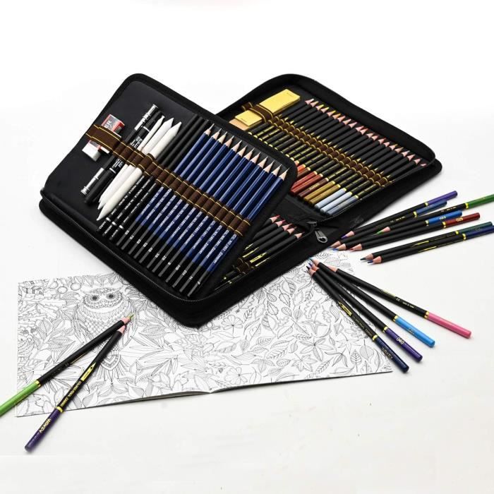Ensemble De 96 Crayon De Couleurs Kit De Dessin Pro, Kit De Croquis Crayons Ensemble, Pochette ...