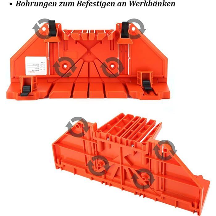 Miter Box, Precise Cutting Box, 0° 22.5° 45° 90° Multi-Angle Cutting ...