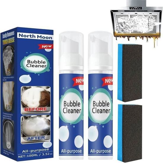 2PCS North Moon Bubble Cleaner Foam,Foaming Heavy Oil Stain Cleaner ...